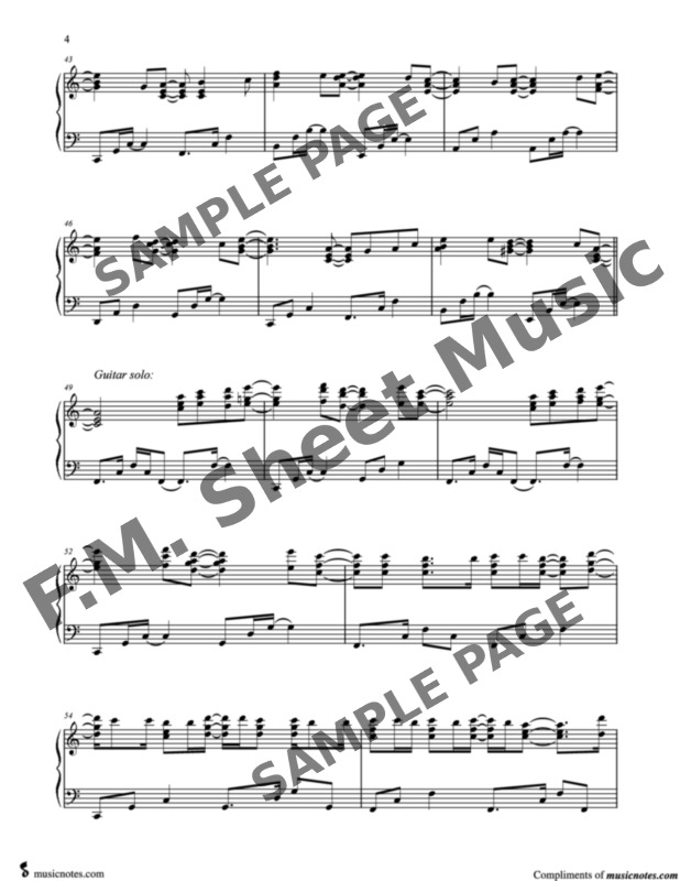 Haunt You Every Day (Late Intermediate Piano) By Weezer - F.M. Sheet Music - Pop Arrangements by ...